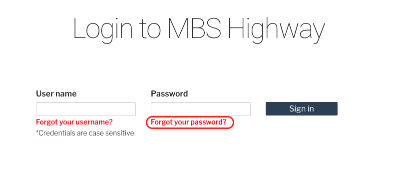 Reset your Password – MBS Highway